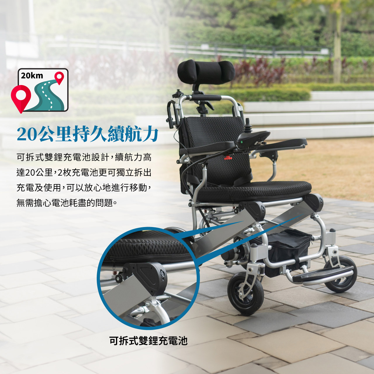 可摺式輕巧電動輪椅 WC250 | 億世家 ecHome